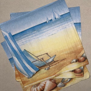 Beach Scene Paper Napkin - Etsy