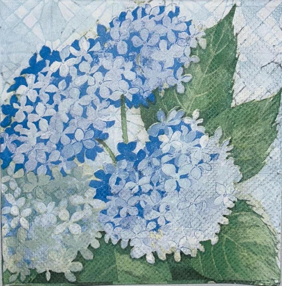 Blue Hydrangea Blossoms Paper Napkins - Etsy