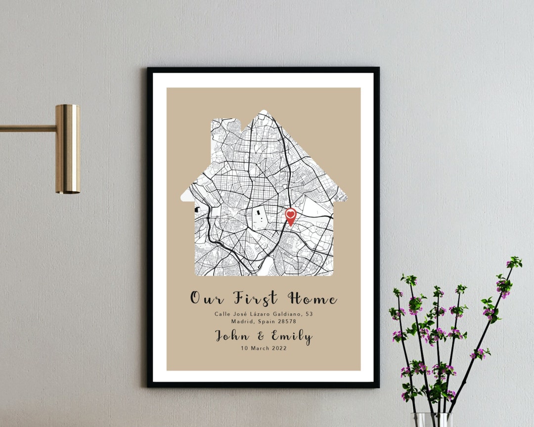 Custom Map Our First Home Custom Gift for New Home Owner Minimalist ...