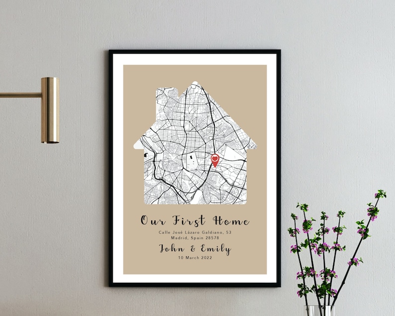 Custom Home Map Our Home Map First Time Home Buyer First House Wall Art ...