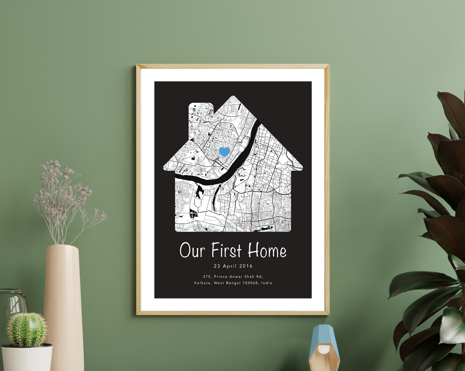 Custom Home Map Our Home Map First Time Home Buyer First House Wall Art ...