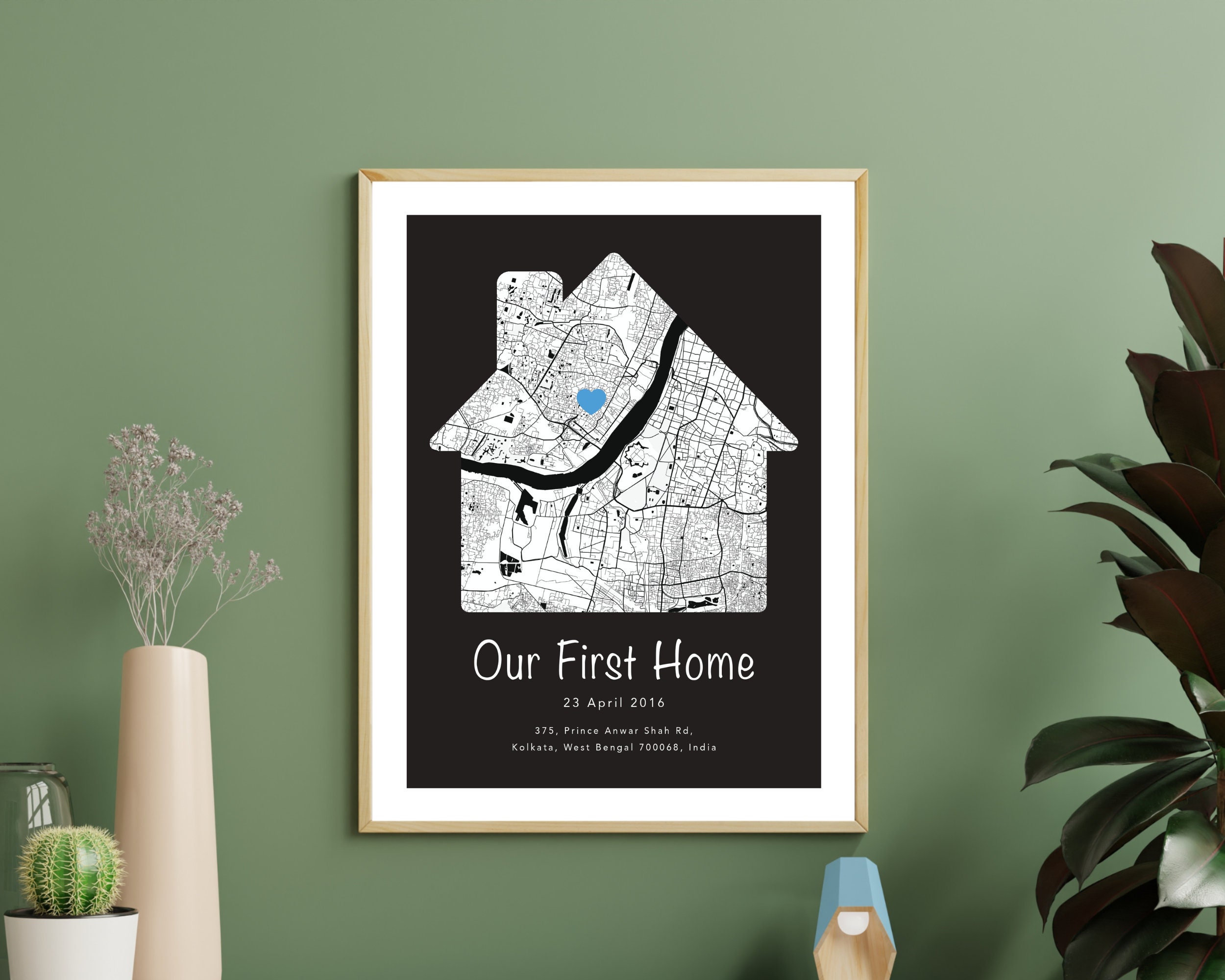 Custom Home Map Our Home Map First Time Home Buyer First House Wall Art ...