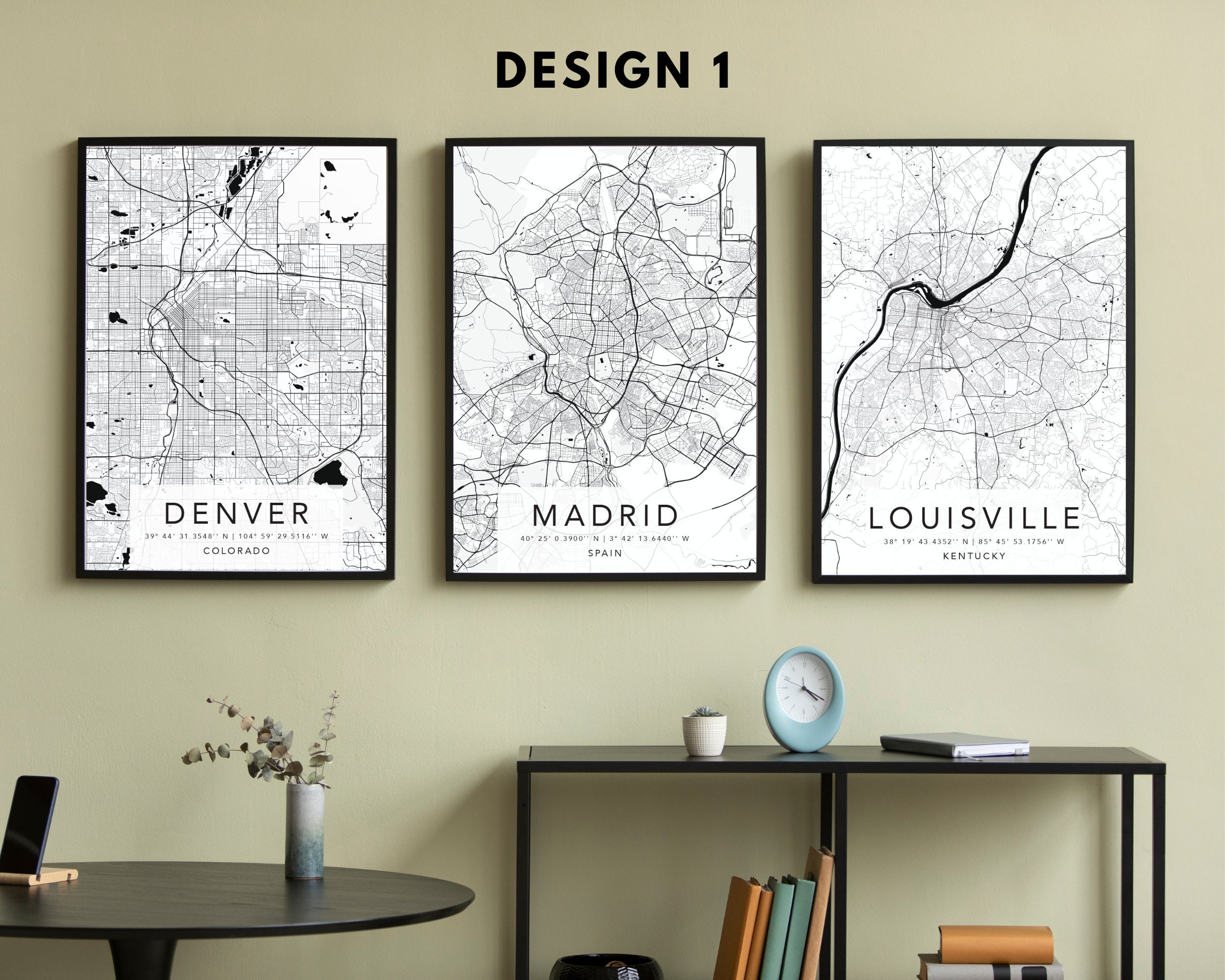 Personalized City Map Custom Location Map Wall Art Kitchen Decor New ...