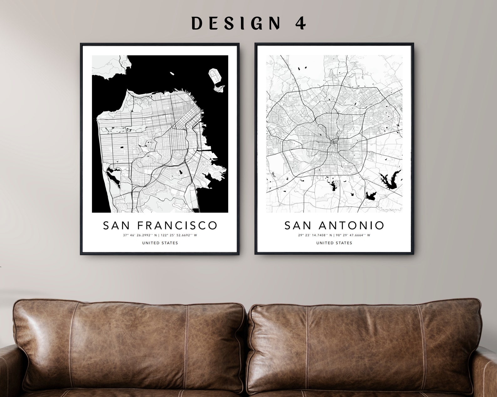 Personalized Map Poster USA Map Poster Black and White City Map Wall ...