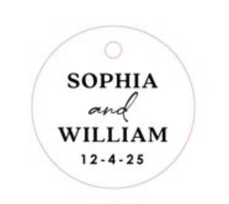 Round Acrylic Favor Tags, Wedding Gift Tags, Tags, Wedding Favor Tags ...