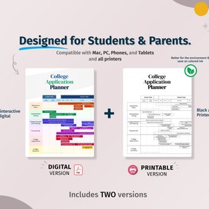 Full College Application Planner All-in-one PRINTABLE + DIGITAL PDF for ...