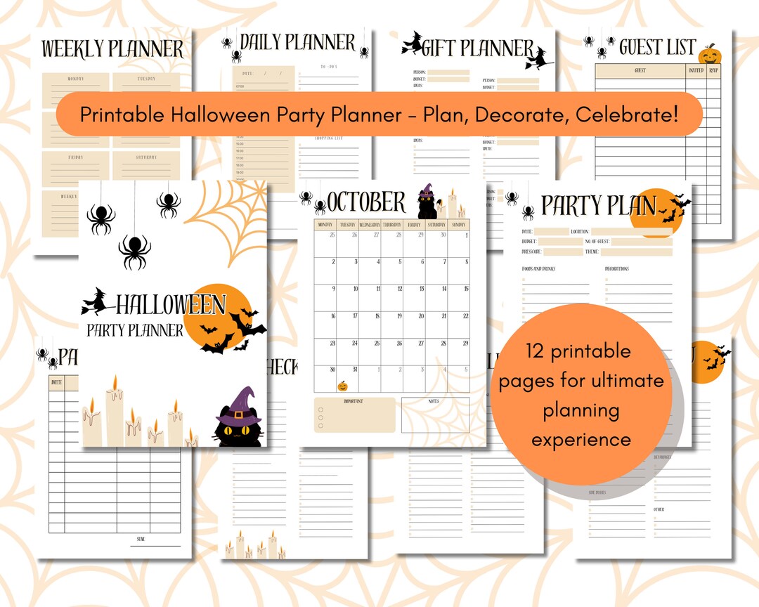 Halloween Party Planner Printable Haunted Halloween Party - Etsy