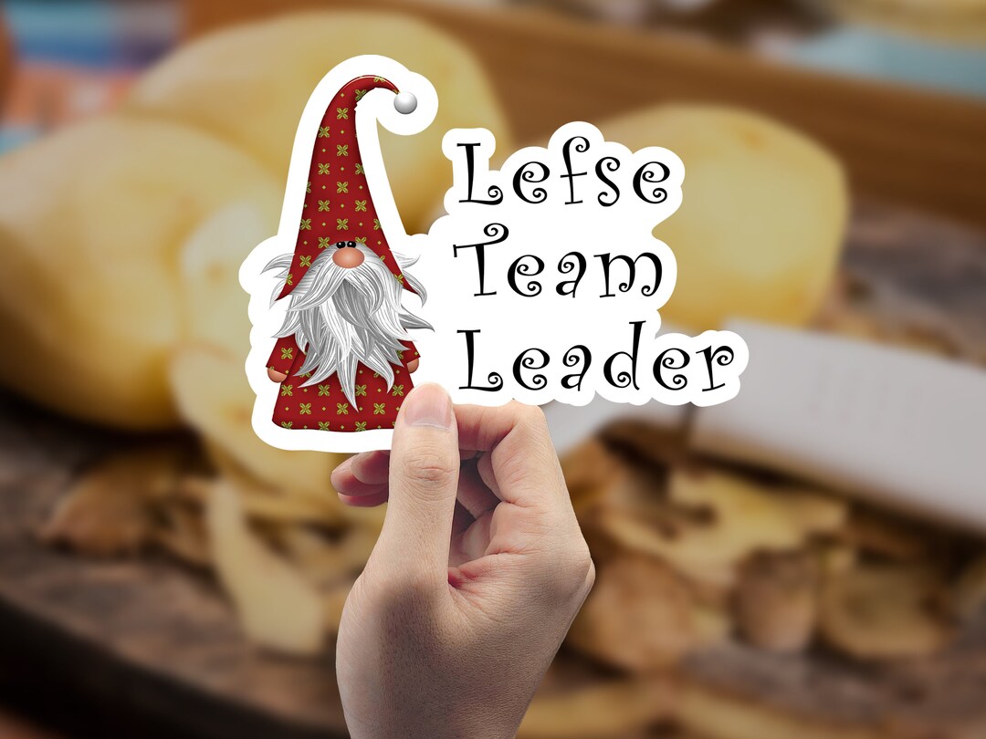 3 Lefse Team Leader Stickers, Red Gnome, Digital, Print and Cut, Lefse ...