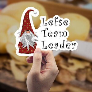 3 Lefse Team Leader Stickers, Red Gnome, Digital, Print and Cut, Lefse ...