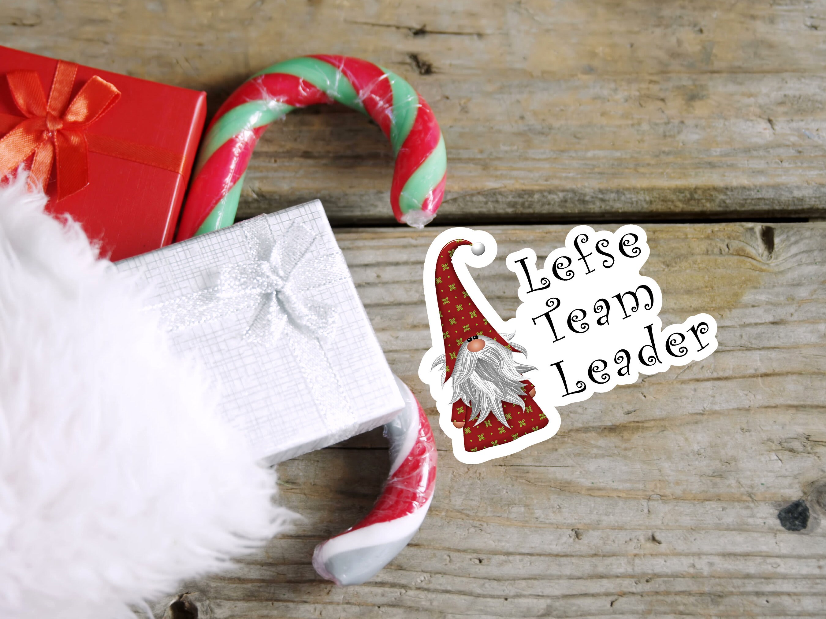 3 Lefse Team Leader Stickers, Red Gnome, Digital, Print and Cut, Lefse ...