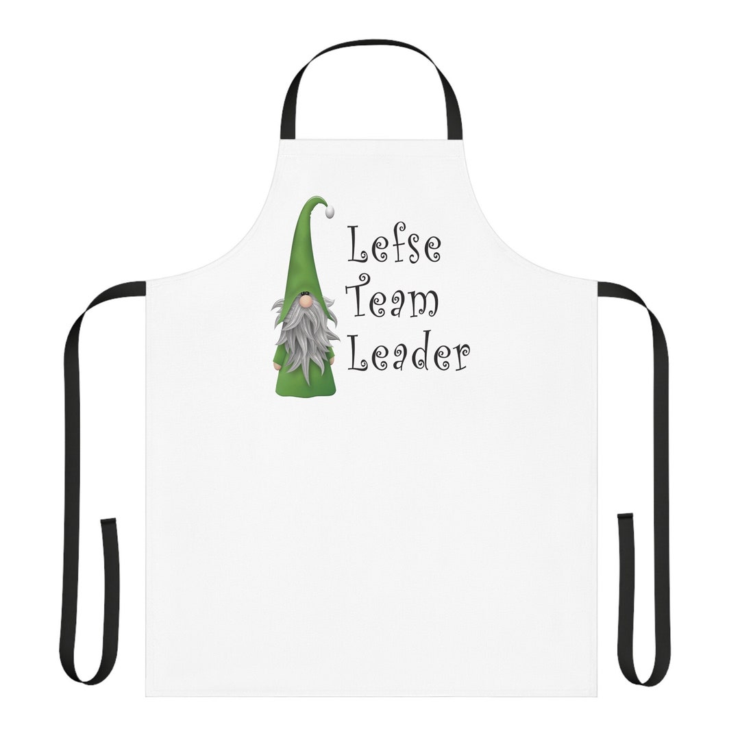 Lefse Team Leader Apron With Green Gnome, Lefse Apron, Norwegian ...