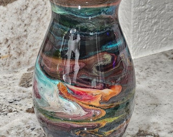 Acrylic Flow Vase With Epoxy Resin-glass and Resin Vase - Etsy