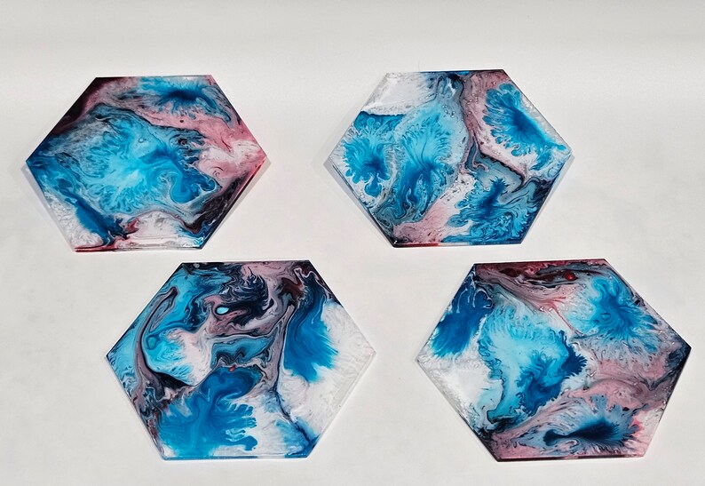 Epoxy Acrylic Coasters Set of 4 - Etsy