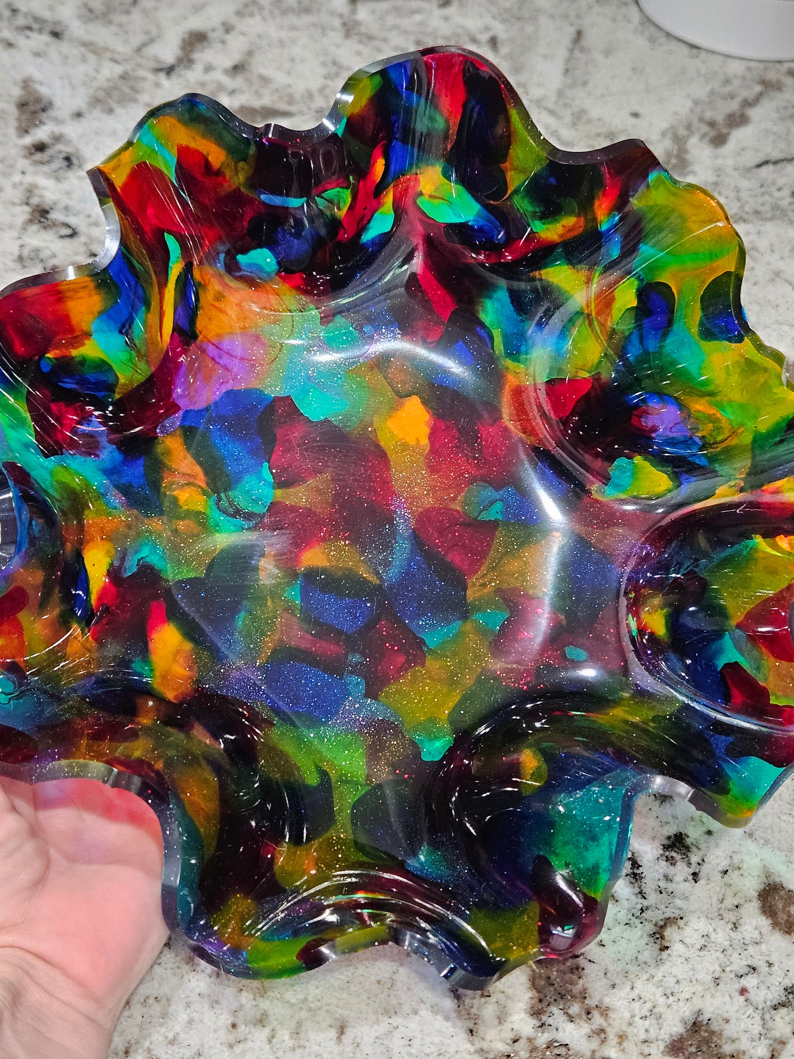 Rainbow Epoxy Resin Bowl - Etsy