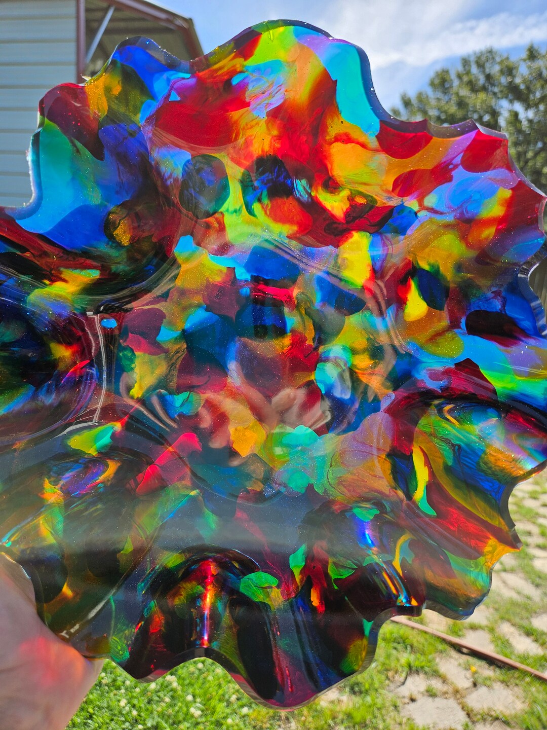 Rainbow Epoxy Resin Bowl - Etsy