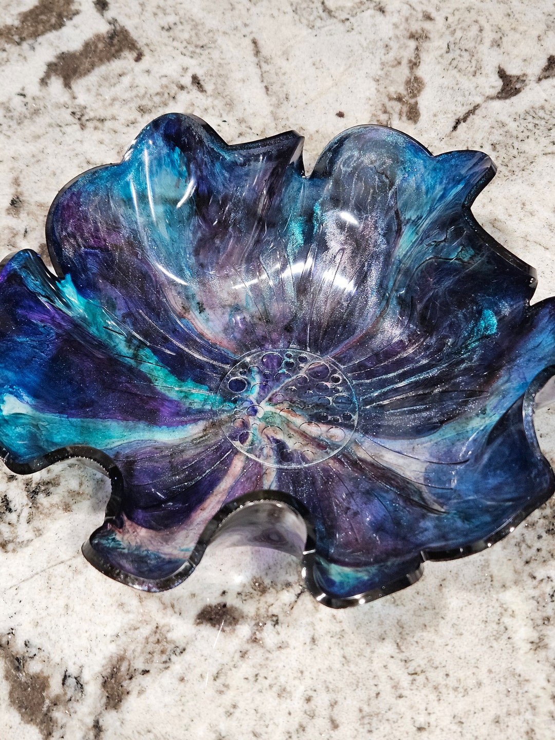 Blue Purple Turquoise Epoxy Resin Bowl - Etsy