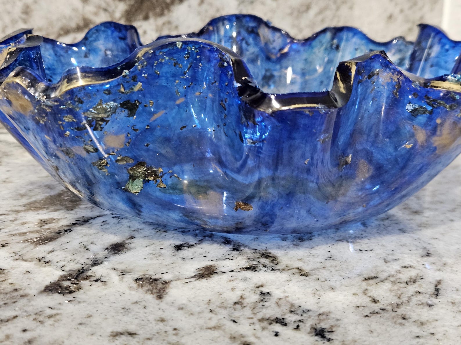 Navy Chief Blue & Gold Epoxy Resin Bowl - Etsy