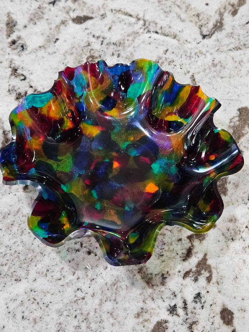 Rainbow Epoxy Resin Bowl - Etsy