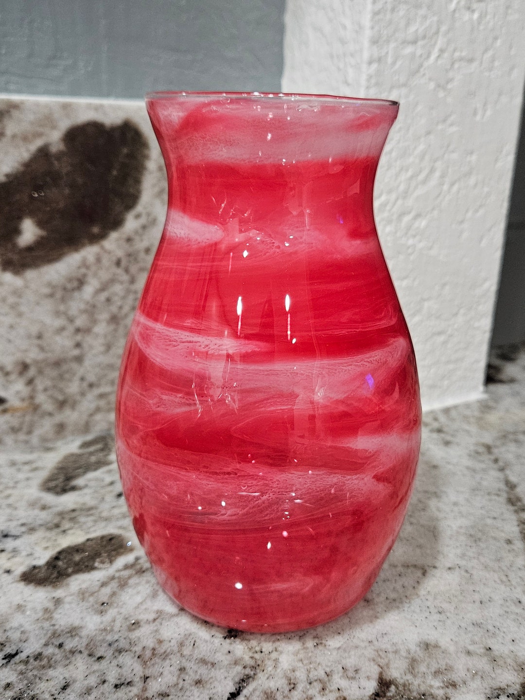 Pink Marble Epoxy Resin Glass Vase - Etsy
