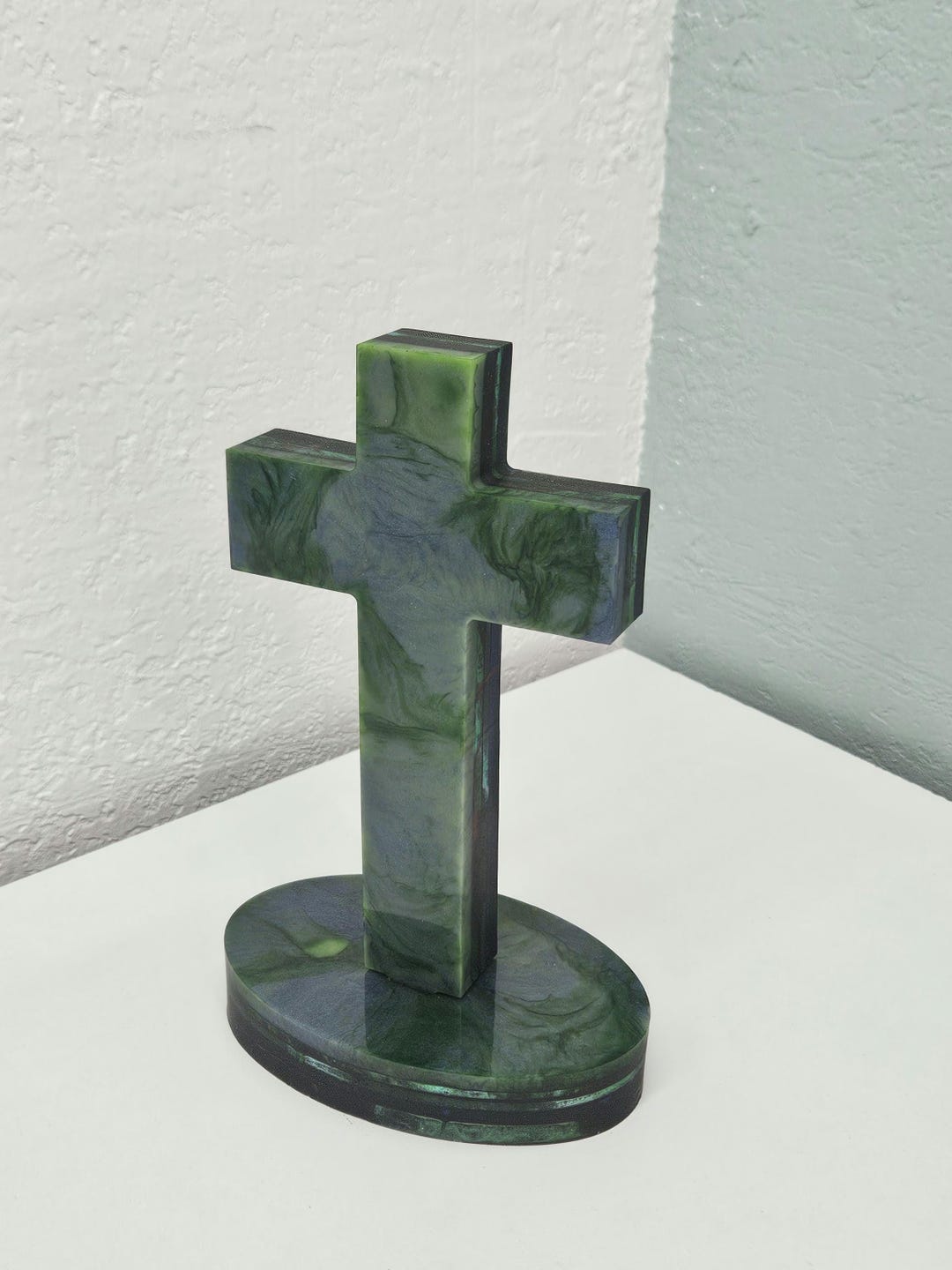 Handmade Resin Cross With Base | Freestanding Religious Decor ...