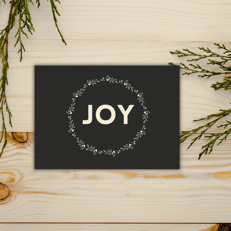 Printable Holiday Card, Modern Holiday Joy Card Printable, Classic ...