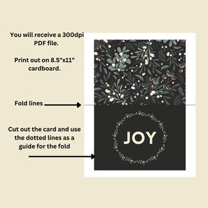 Printable Holiday Card, Modern Holiday Joy Card Printable, Classic ...