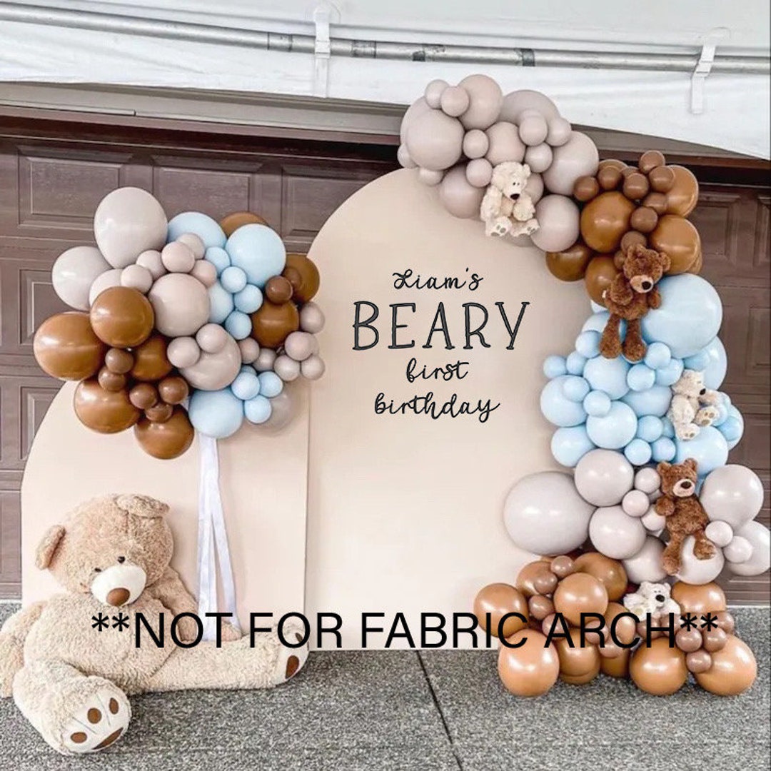 Beary First Birthday Name Sign, Happy Birthday Decal, Sign for Balloon ...