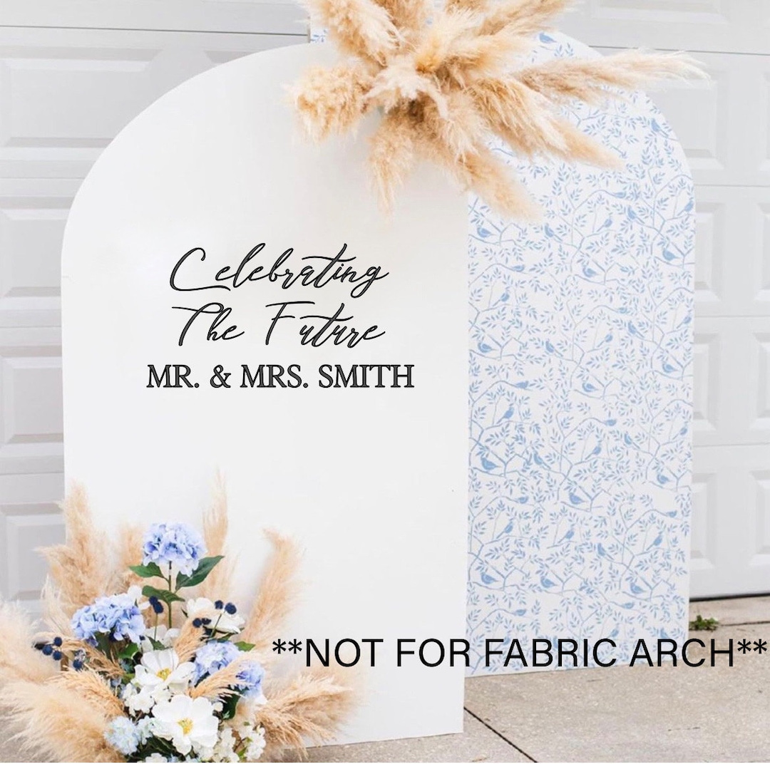Custom Bridal Shower Backdrop Sign Decal, Celebrating the Future Mr and ...