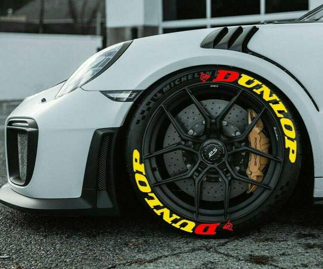 Permanent Dunlop Tire Lettering Stickers 1.00 Letter for 14 to 22 8 Pcs ...