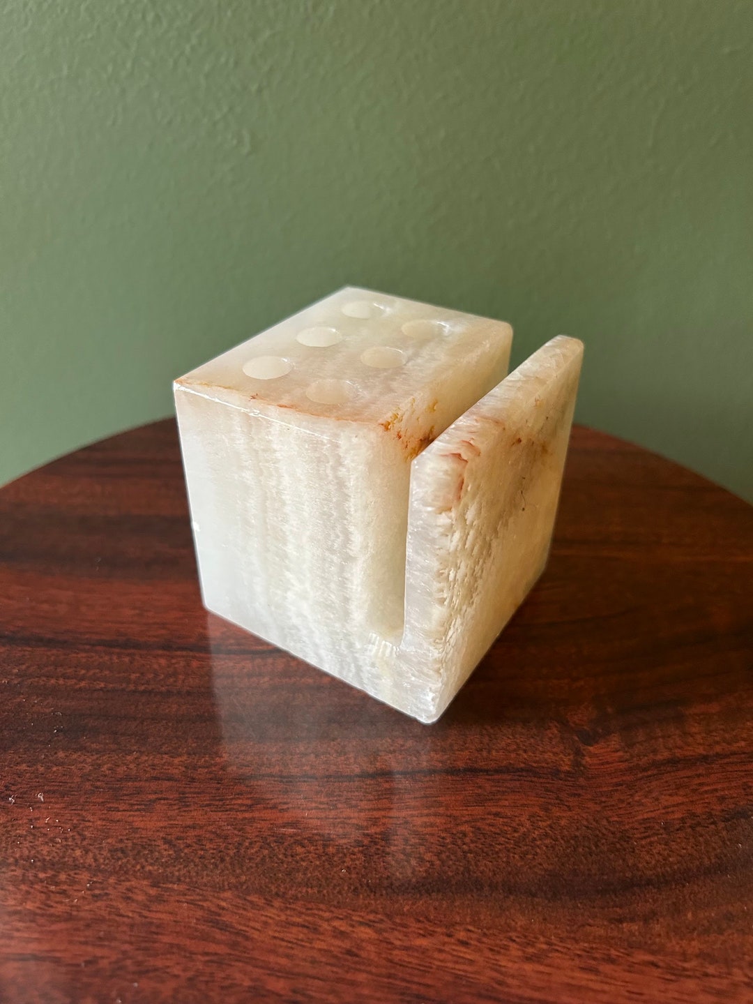 Vintage Onyx Large Cube Pens Pencil Holder Desk Organizer - Etsy
