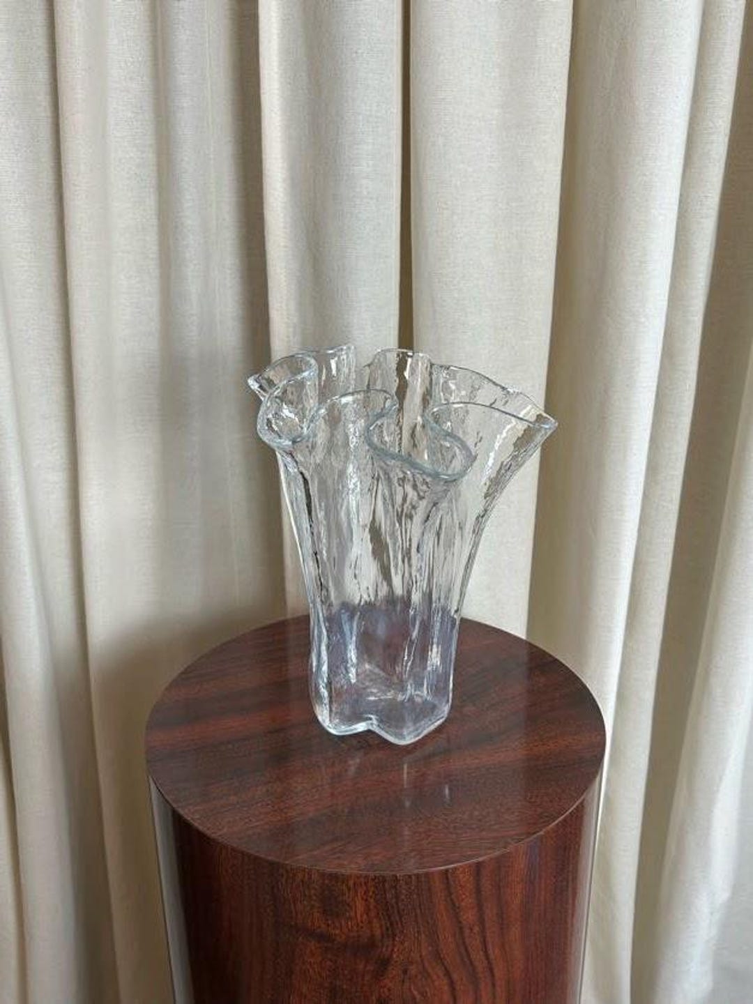 Vintage Eva Muurla Finland Handkerchief Ruffle Glass Vase - Etsy