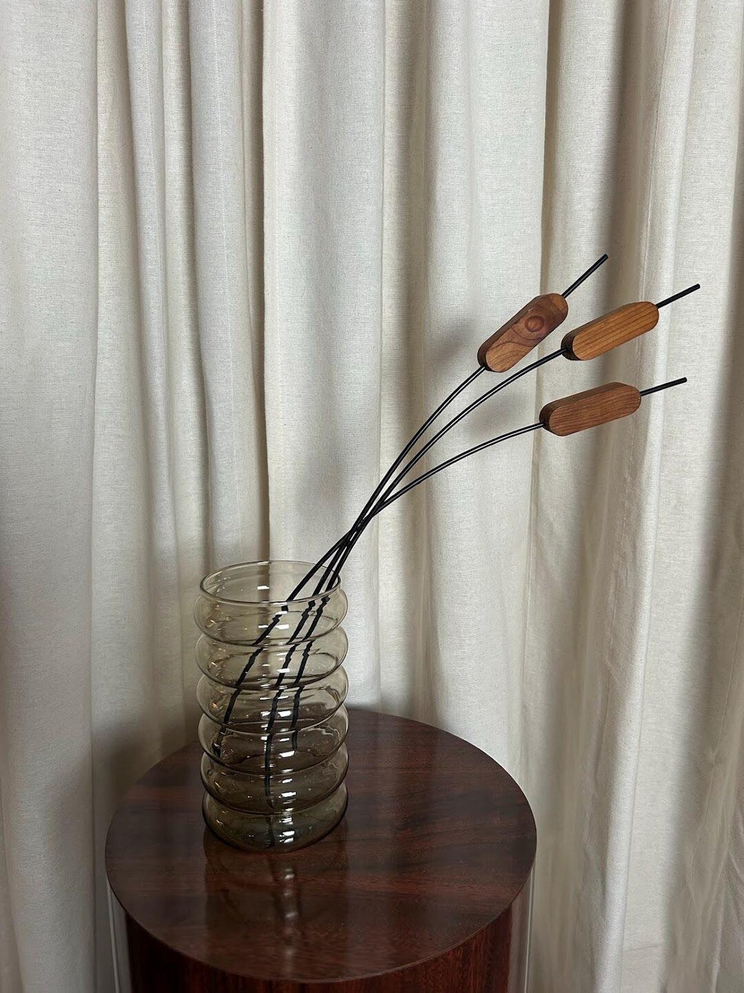 Vintage Mid Century Modern Cattails Wood Metal Wall Hanging Decor - Etsy