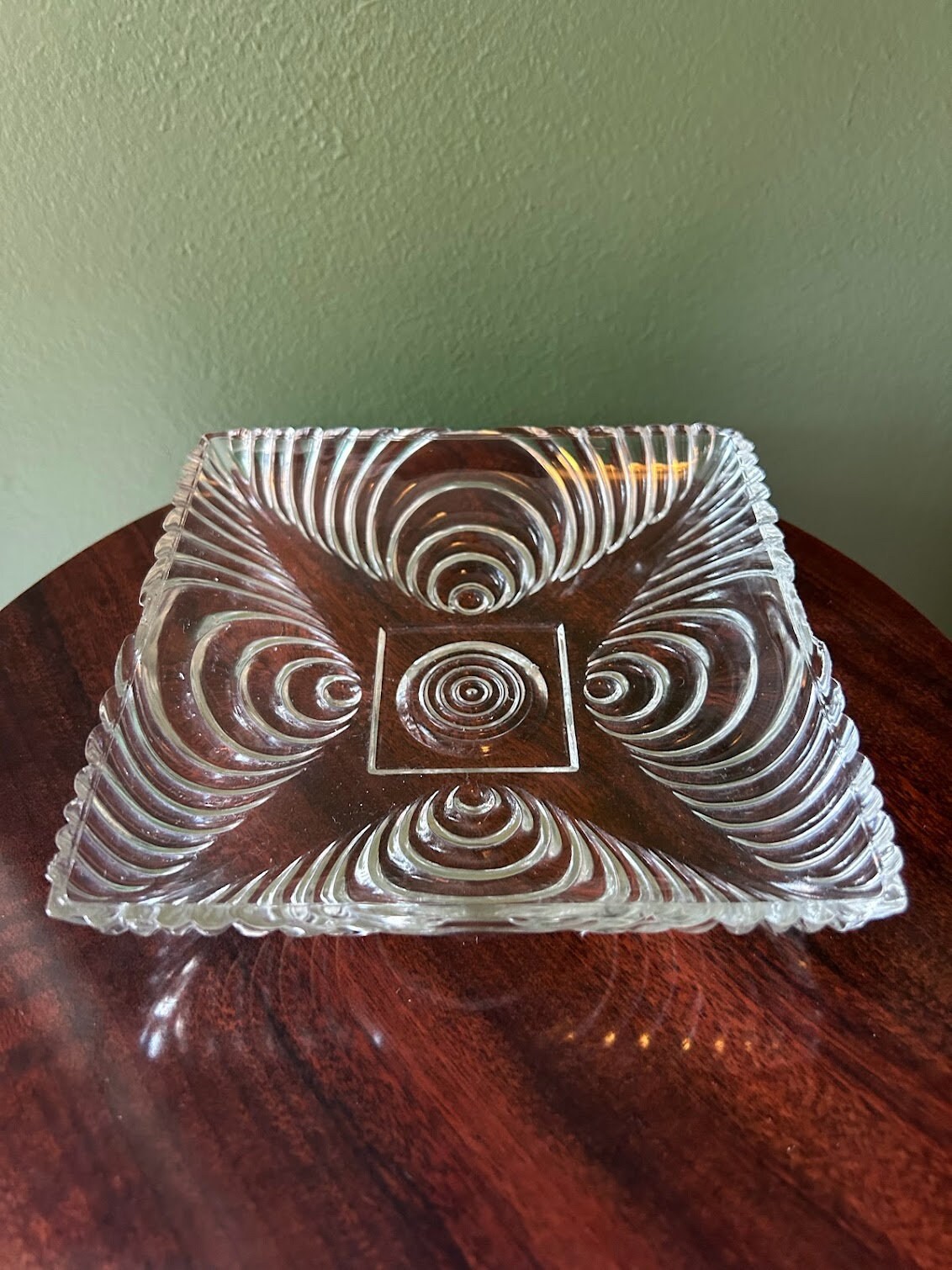 Hazel Atlas Soundwave Pressed Glass Optic Candy Dish - Etsy