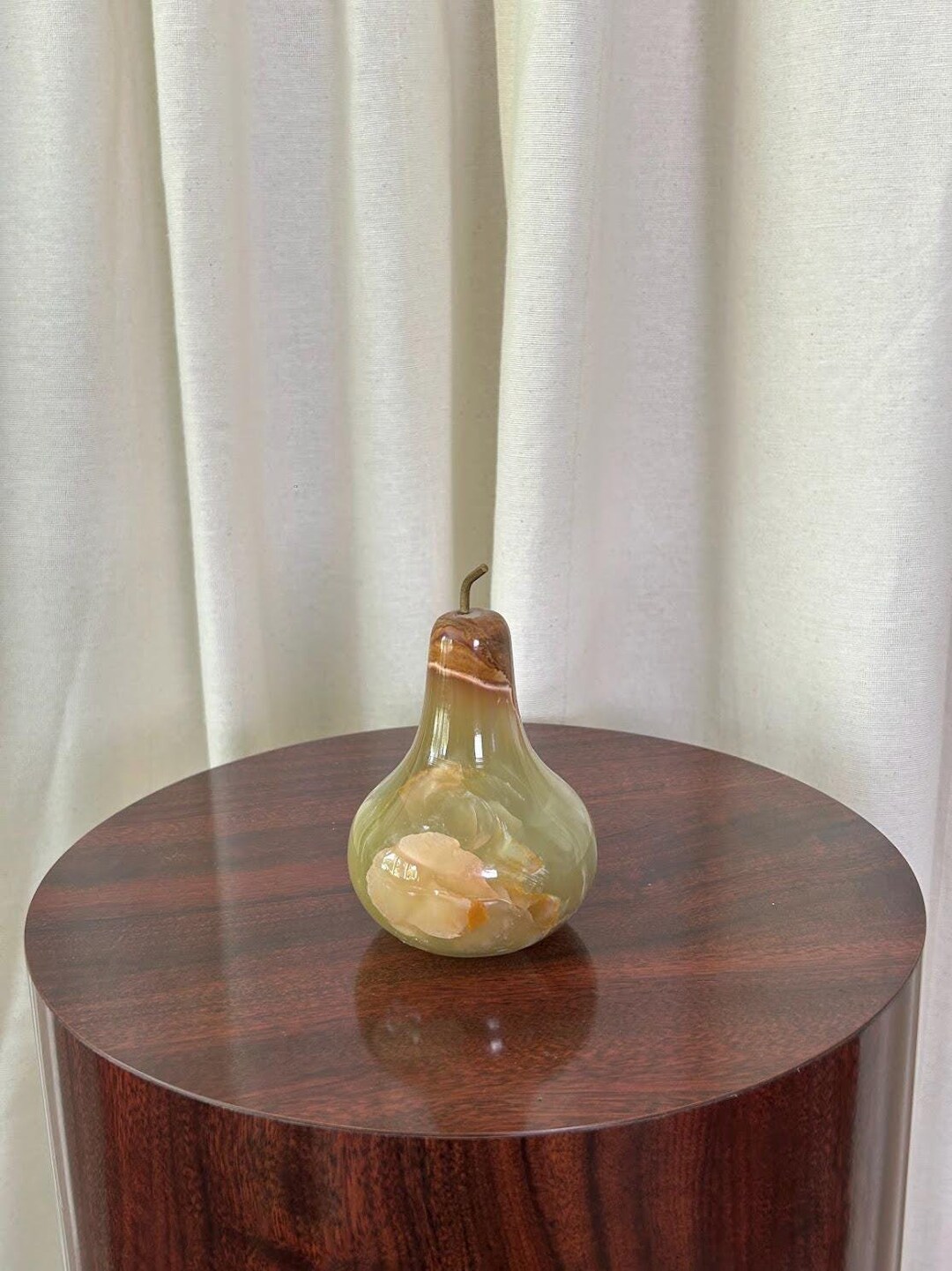 Vintage Green Onyx Marble Stone Pear Paperweight - Etsy