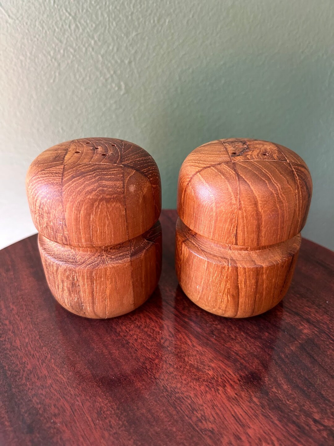 Vintage Mid Century Wooden Checkerboard Salt and Pepper Shakers - Etsy