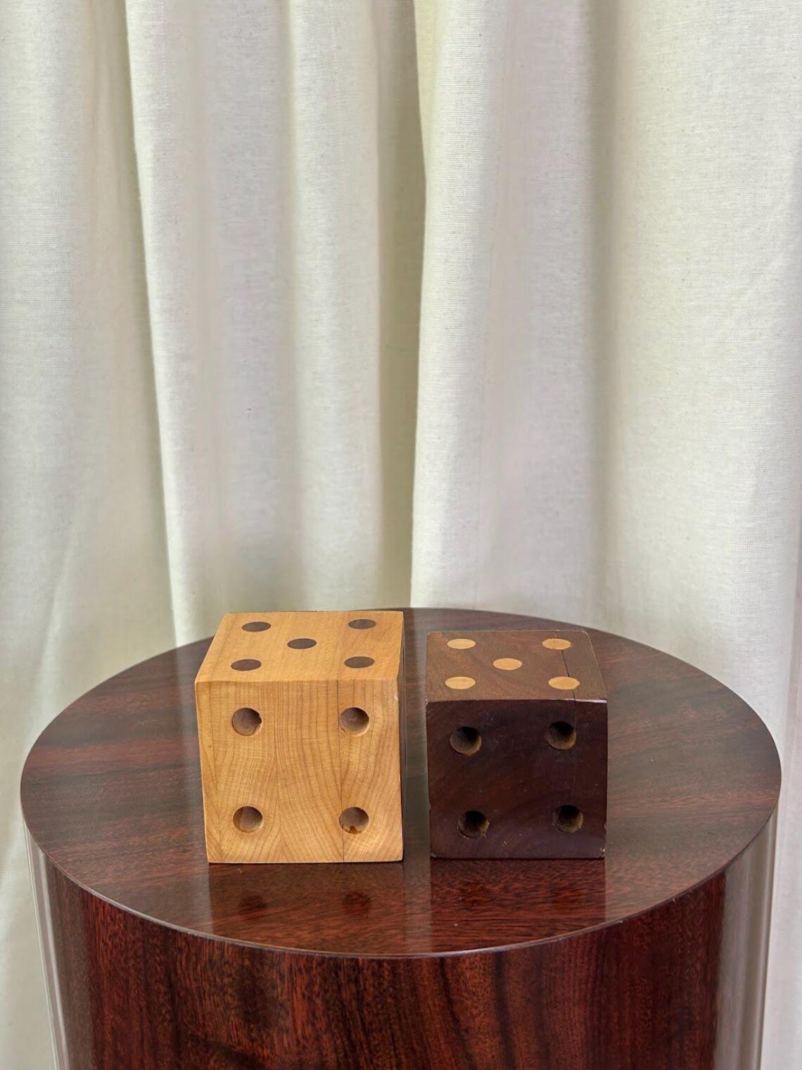 Vintage Inlaid Wood Dice Pencil Holder Organizer Pair - Etsy