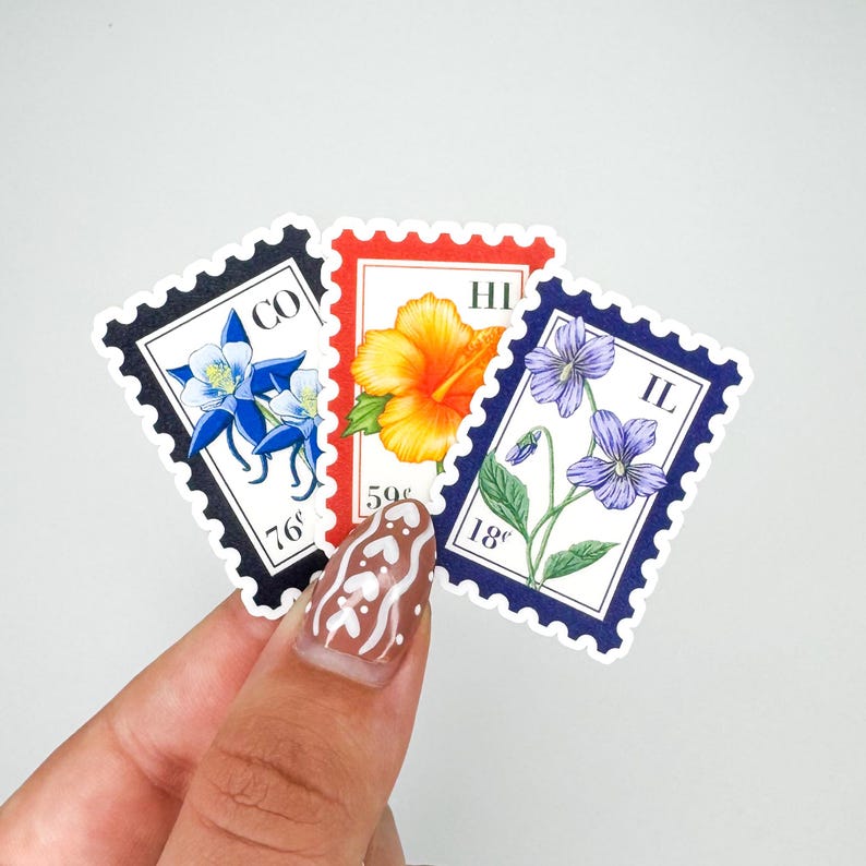 Illinois Blue Violet Sticker | Vintage Inspired Botanical State Flower ...