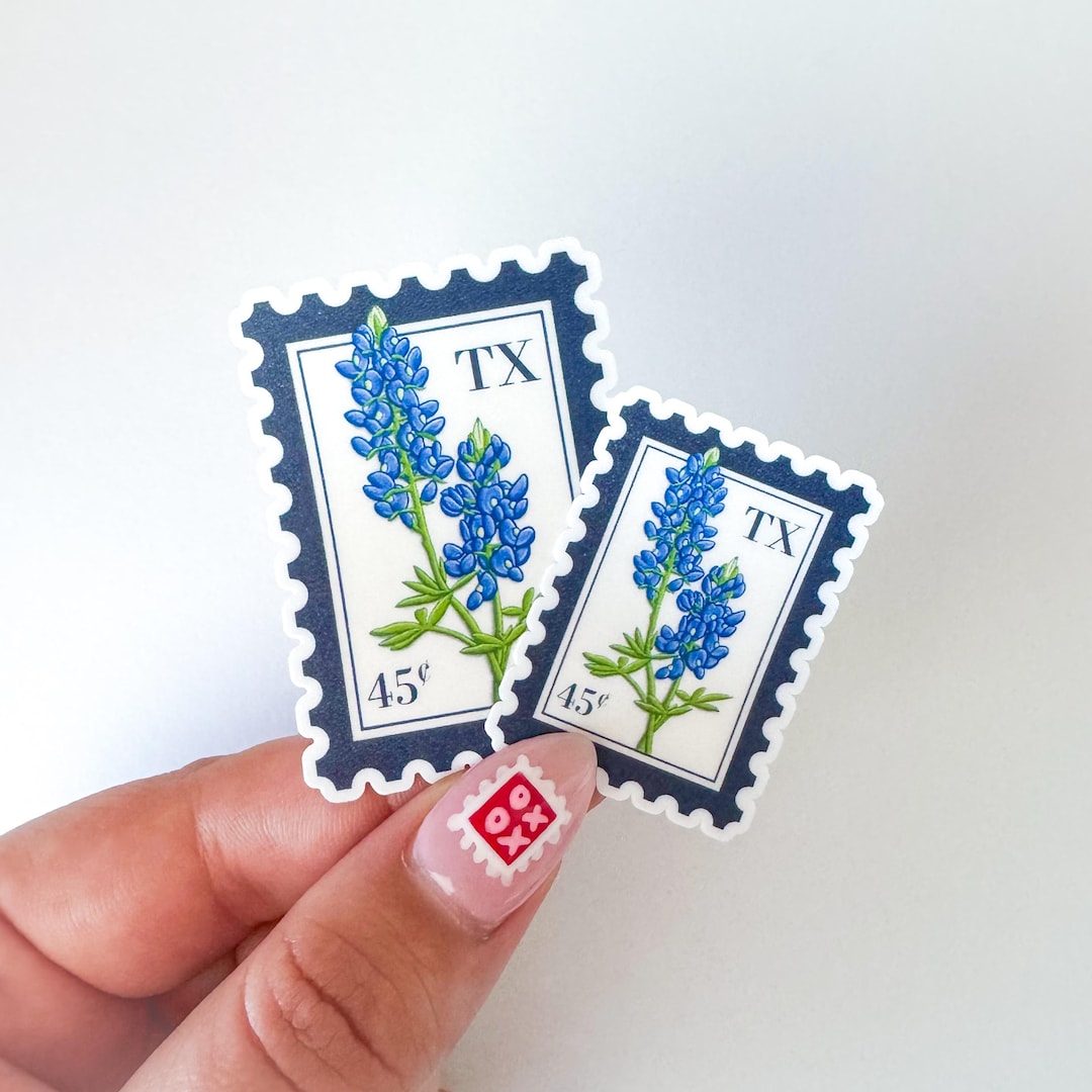 Texas Bluebonnet Stamp Sticker - Etsy