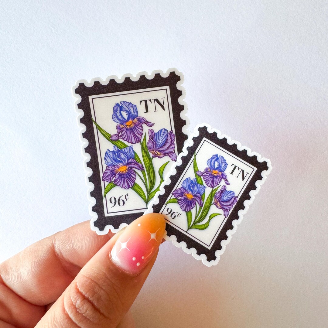 Tennessee Iris Sticker | Vintage Inspired Botanical State Flower Stamp ...
