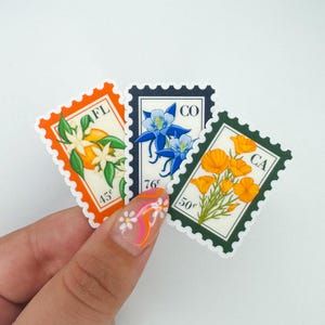 California Poppy Stamp Sticker - Etsy