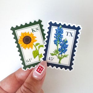 Texas Bluebonnet Stamp Sticker - Etsy