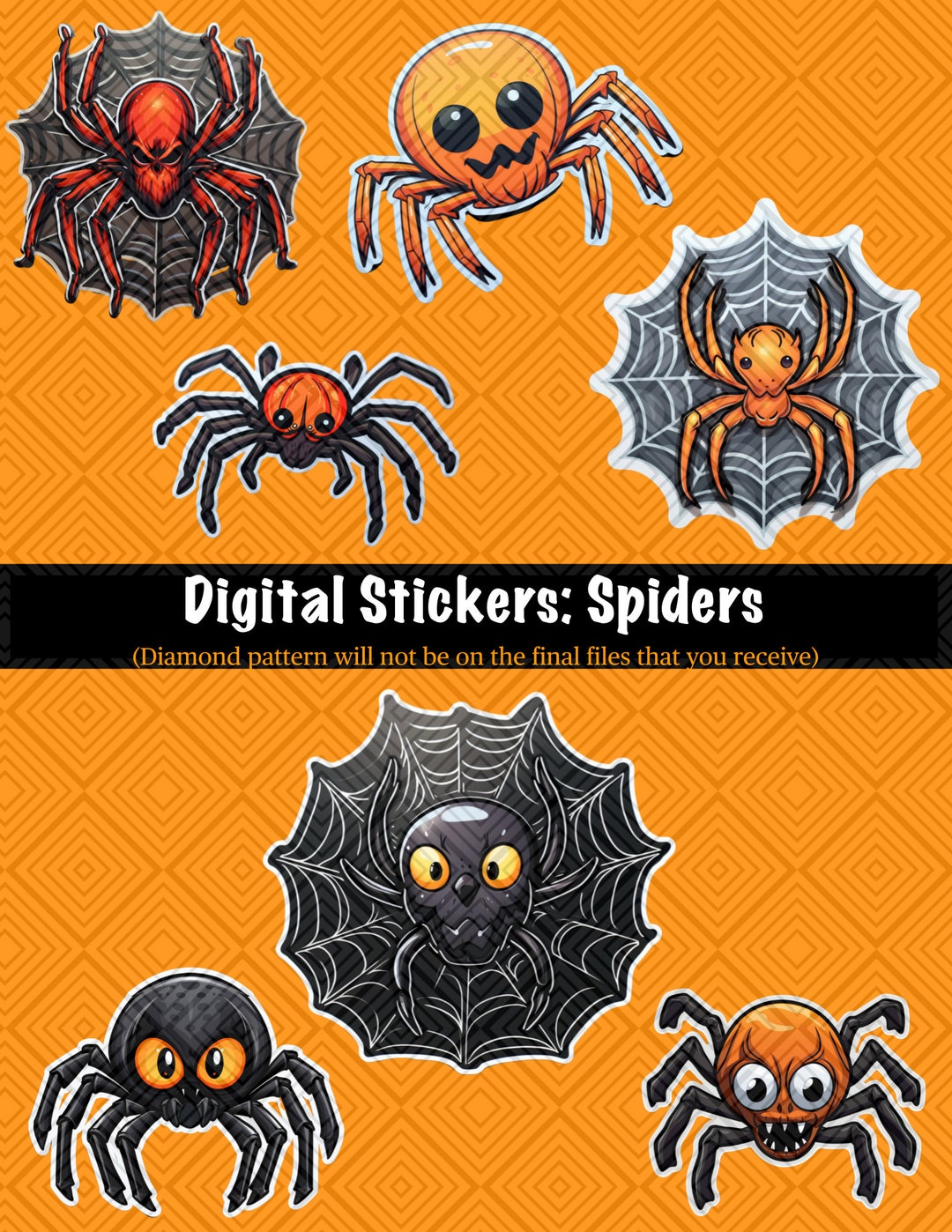 Digital Stickers: Spiders - Etsy