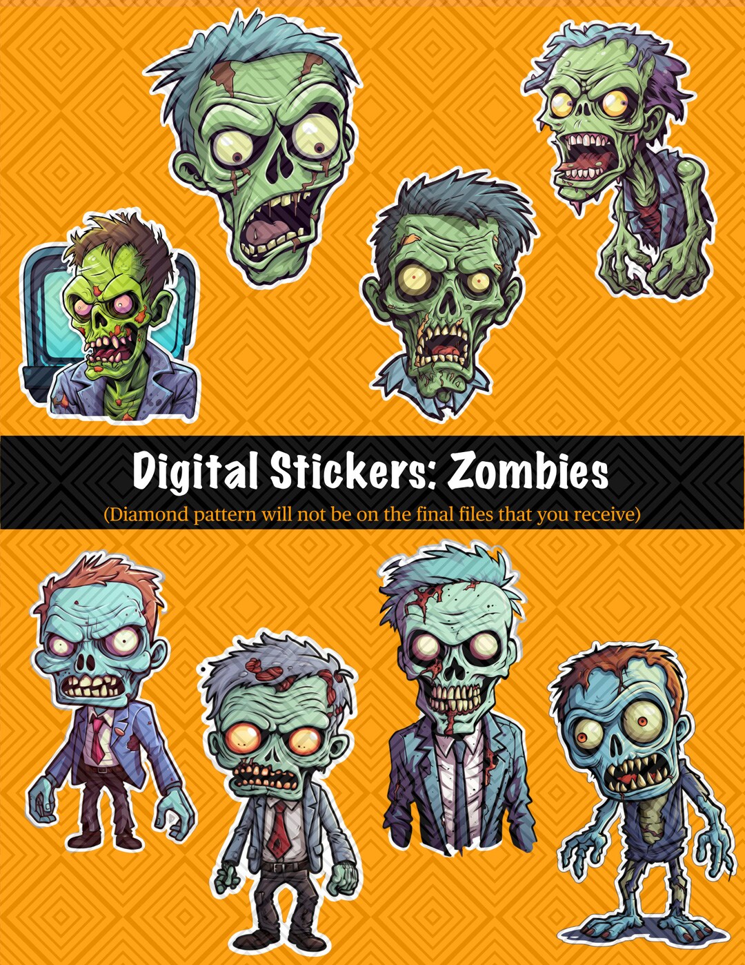 Digital Stickers: Zombies - Etsy