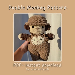 Crochet Monkey With Hat and Overalls Plushie Pattern - Etsy