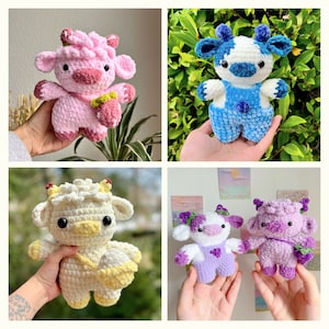 10-in-1 Fruit Cows Crochet Pattern Bundle (amigurumi Highland Cow ...