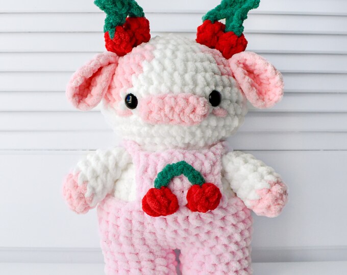 Handmade Crochet Cherry Cow Plushie - Etsy