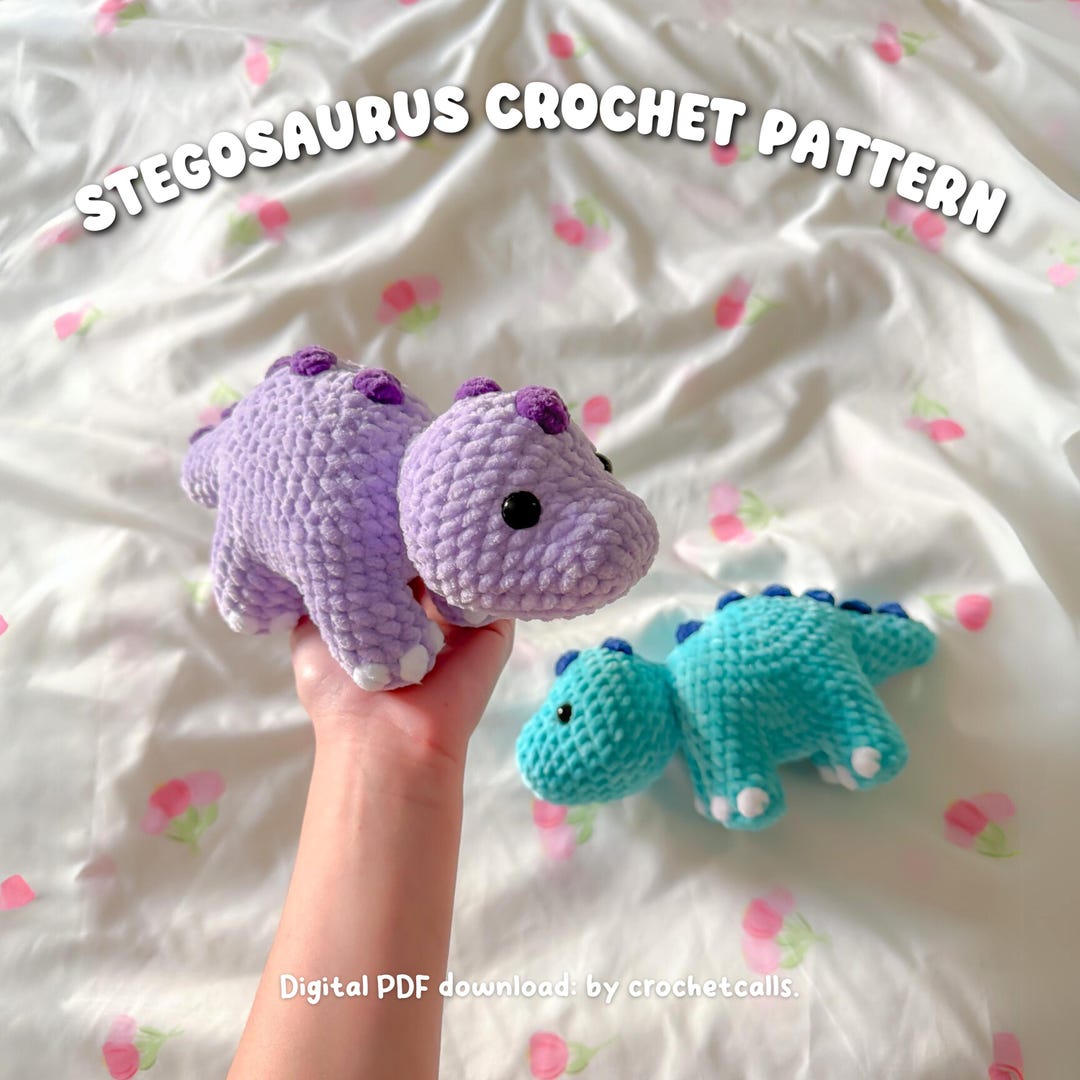 Stegosaurus Crochet Pattern PDF Cute Dinosaur Plushie Amigurumi Low Sew ...