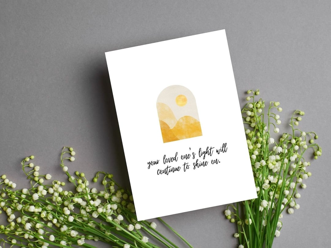 Yellow Stars Condolence Card , Sending Hugs, Memorial Editable Template ...