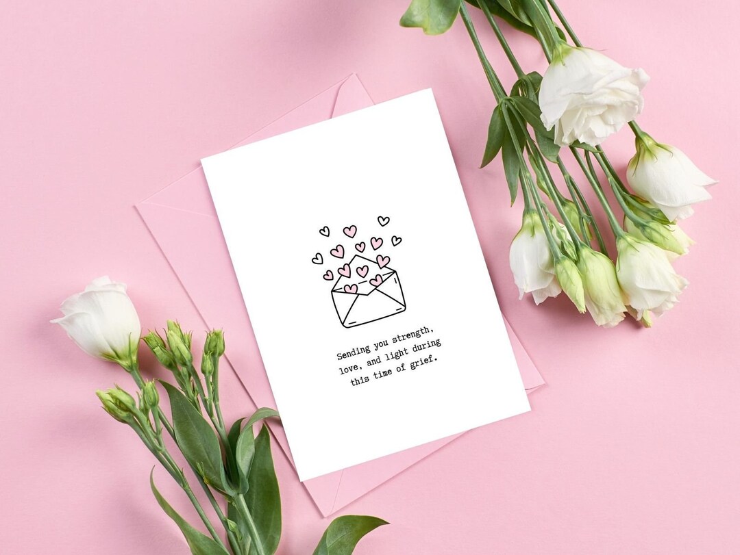 Hearts Condolence Card , Sending Hugs, Memorial Editable Template ...