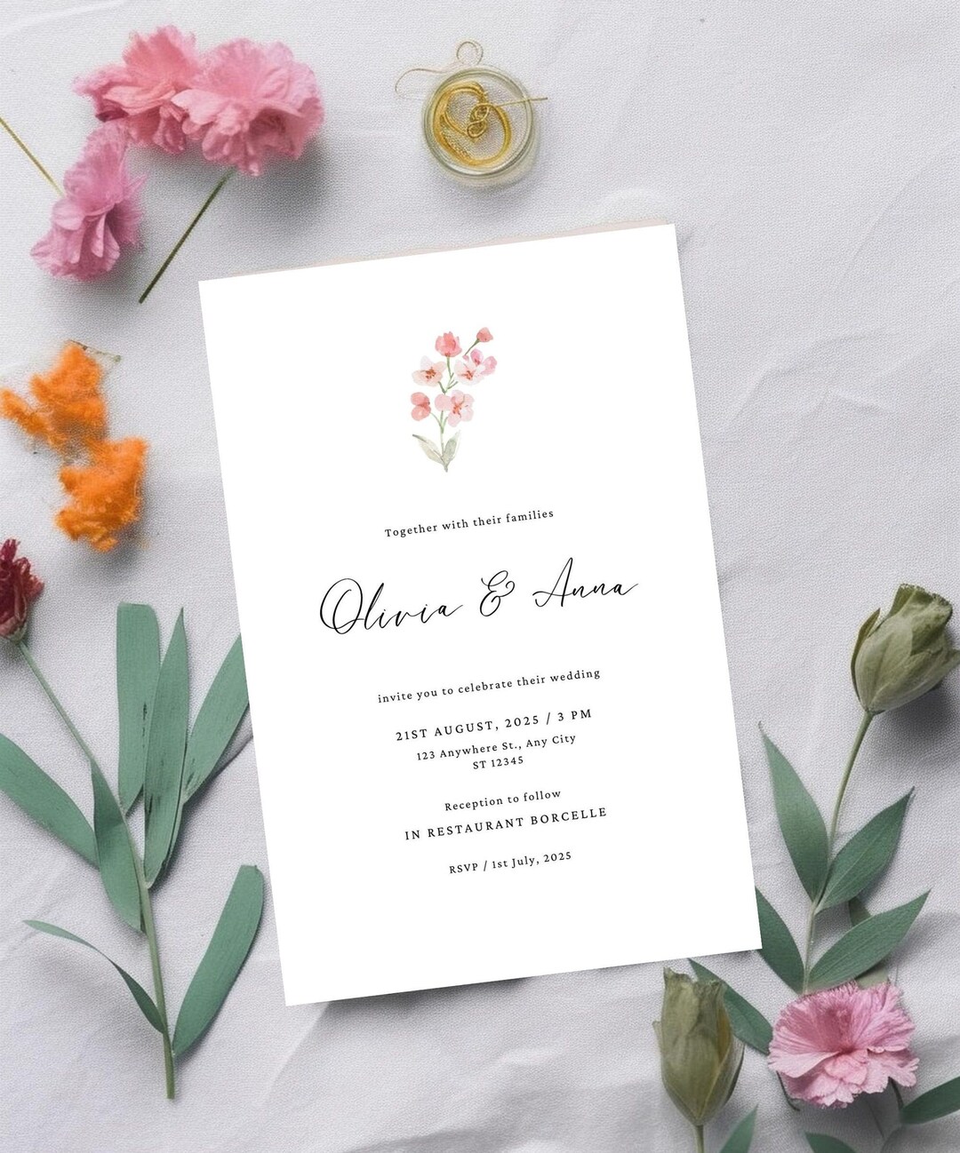 Lesbian Wedding Card Editable Template Lgbt Wedding Timeline - Etsy